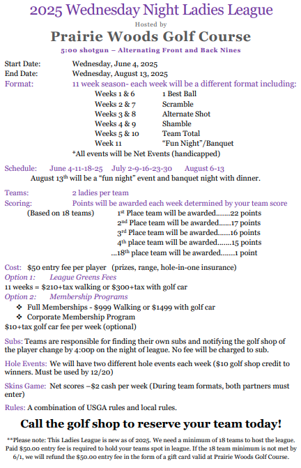 Prairie Woods Golf - Prairie Woods Golf Course